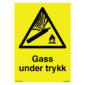 Gass under trykk med symbol og tekst • Fareskilt • Unisign