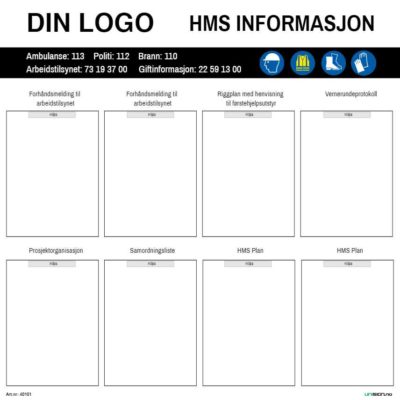 HMS Tavle for entreprenører | Hurtig levering - Unisign.no