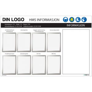 HMS Tavle med whiteboard og A4 rammer • Unisign AS